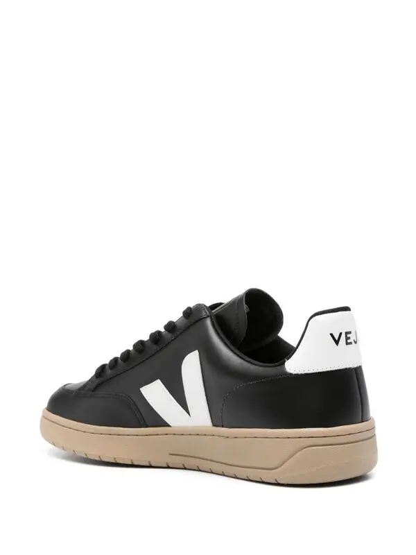 VEJA V-12 Leather Sneakers - Black