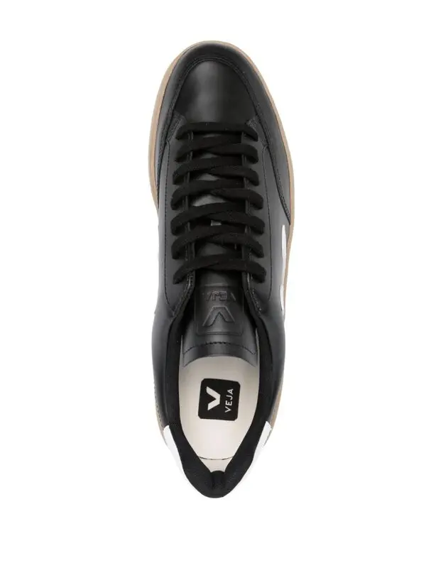 VEJA V-12 Leather Sneakers - Black