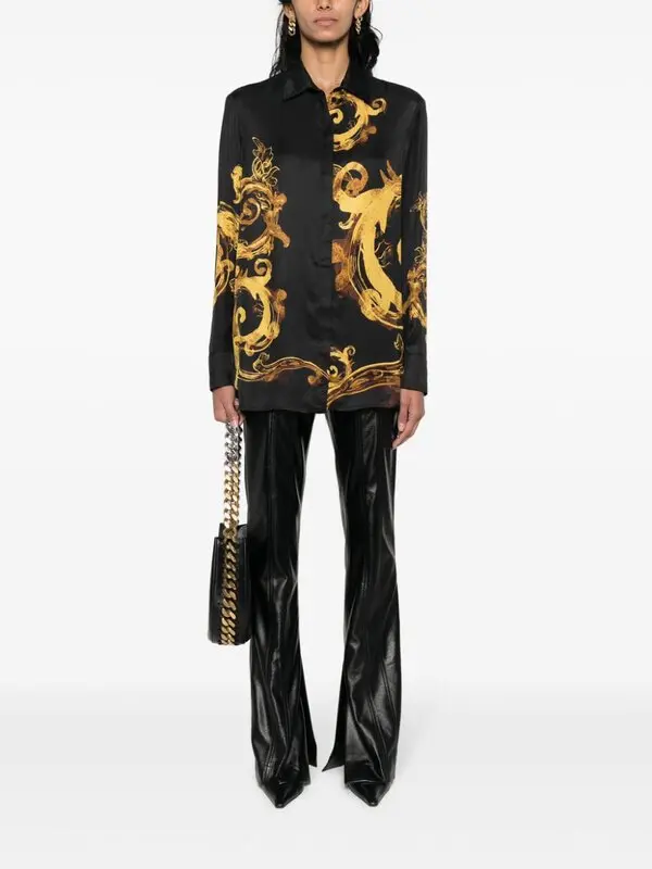 Versace Chain Couture-print Satin Shirt