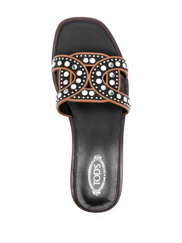 TOD'S Kate Flat Sandals - Black