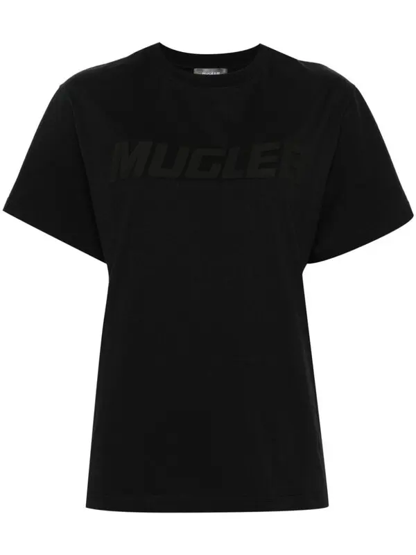 MUGLER Logo-appliqué T-shirt