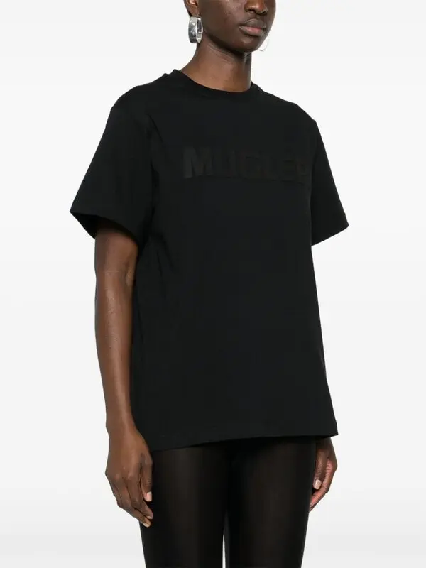 MUGLER Logo-appliqué T-shirt