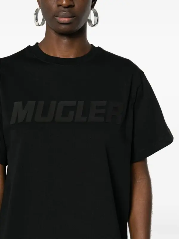 MUGLER Logo-appliqué T-shirt