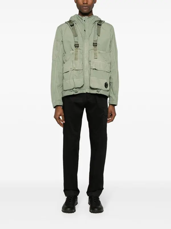C.P. COMPANY Flatt Cargo-pockets Hooded Jacket - Green