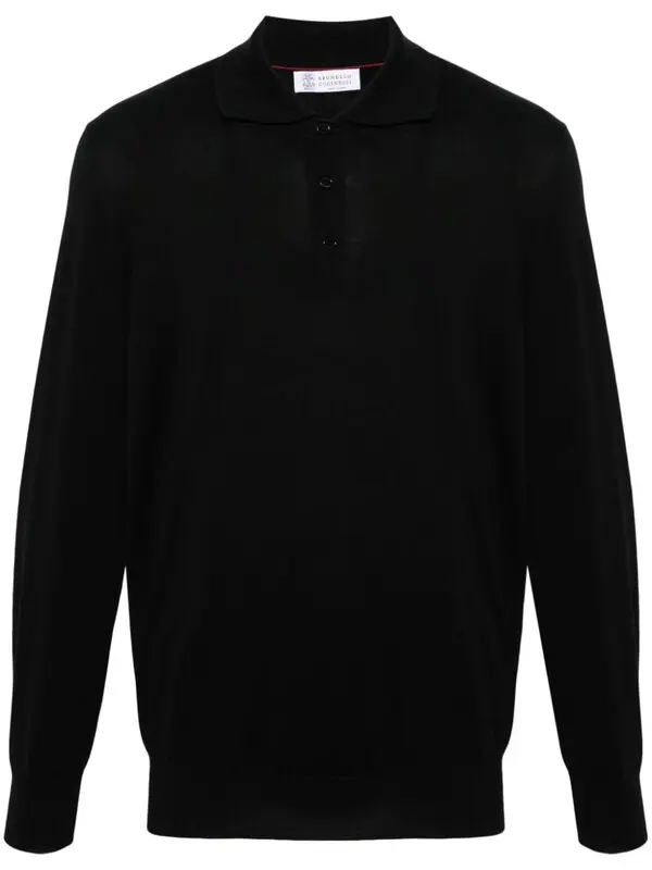 Brunello Cucinelli Long-sleeve Polo Shirt - Black