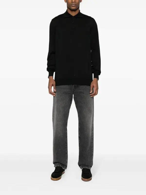 Brunello Cucinelli Long-sleeve Polo Shirt - Black