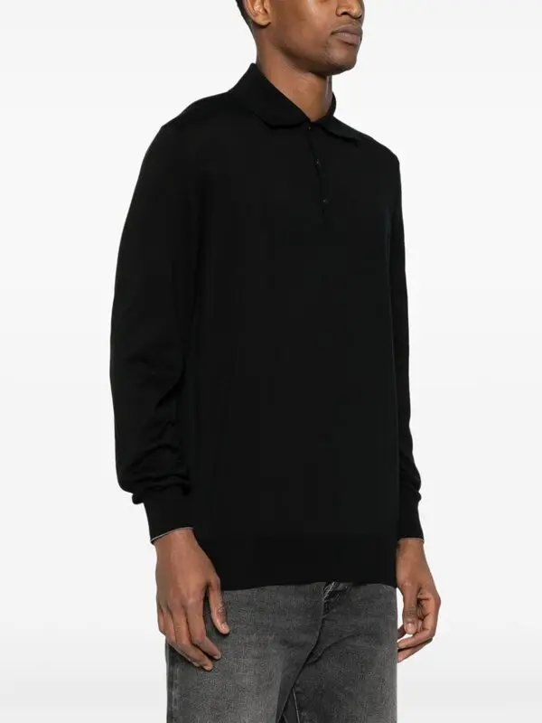 Brunello Cucinelli Long-sleeve Polo Shirt - Black