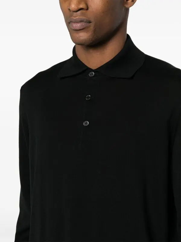 Brunello Cucinelli Long-sleeve Polo Shirt - Black