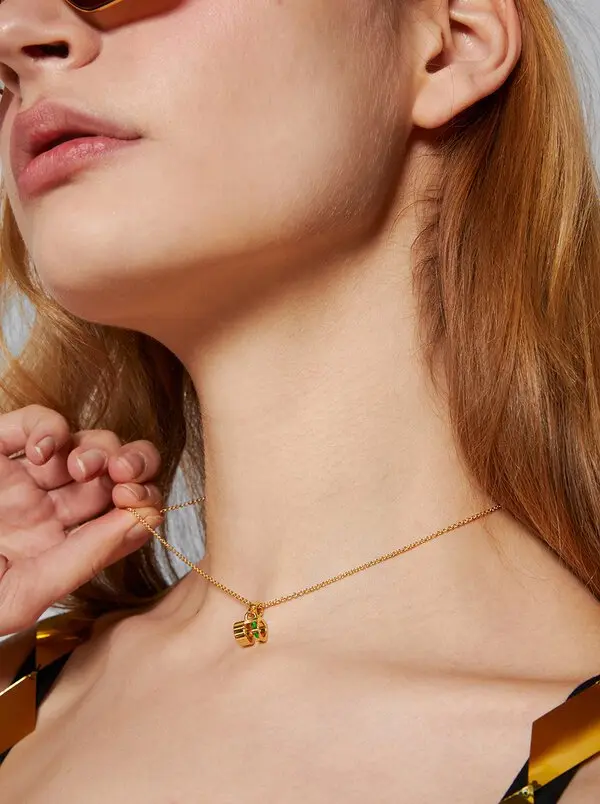IVI Slot Charm Necklace - Yg