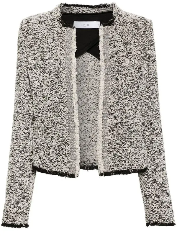 IRO PARIS Hazela Cropped Tweed Jacket - Black