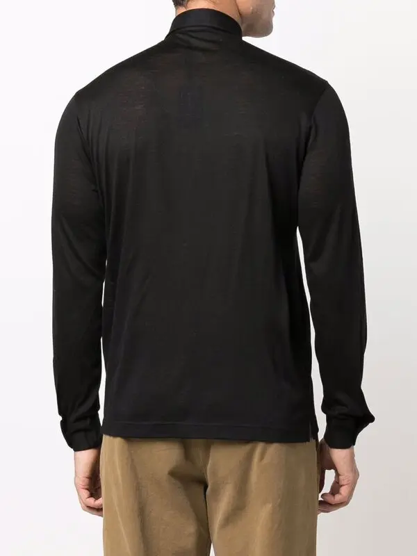 DELL'OGLIO Fine-knit Long-sleeve Shirt - Black