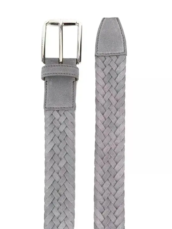 TOD'S Woven Buckle Belt - Grey