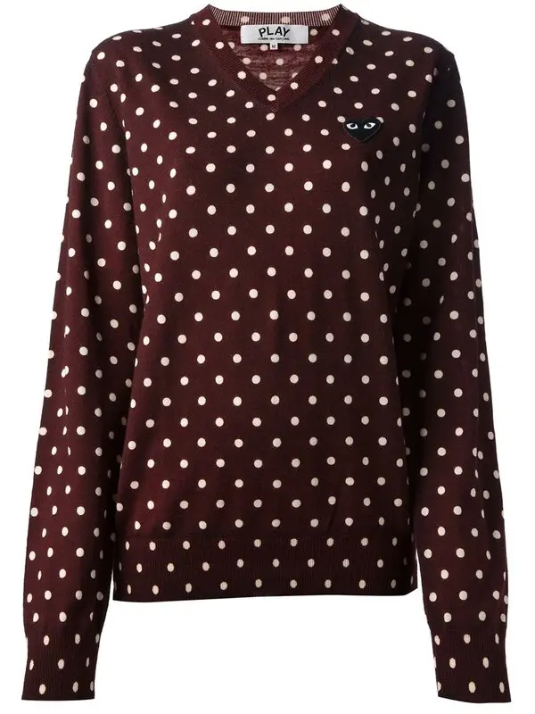 Play Comme Des Garcon Polka Dot Sweater - Red