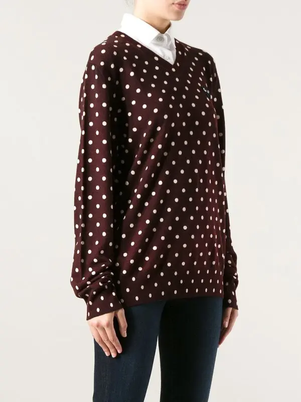 Play Comme Des Garcon Polka Dot Sweater - Red