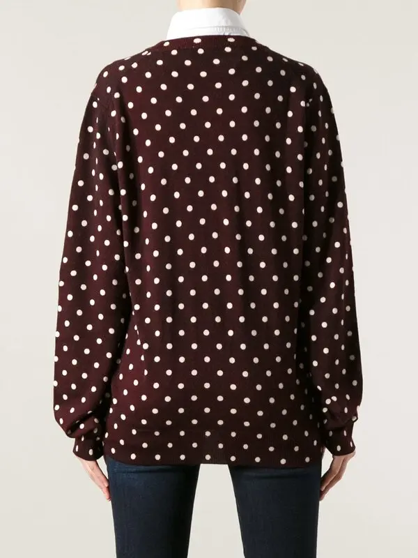 Play Comme Des Garcon Polka Dot Sweater - Red
