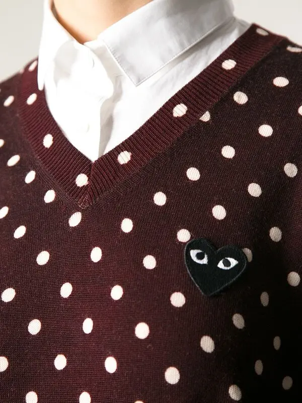 Play Comme Des Garcon Polka Dot Sweater - Red