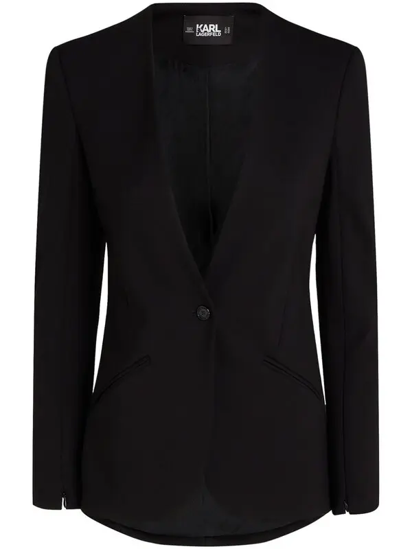 Karl Lagerfeld Collarless Single-breasted Blazer