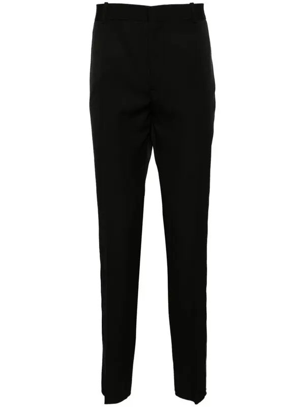 Alexander McQueen Low-rise Tailored Trousers With Satin Trim
