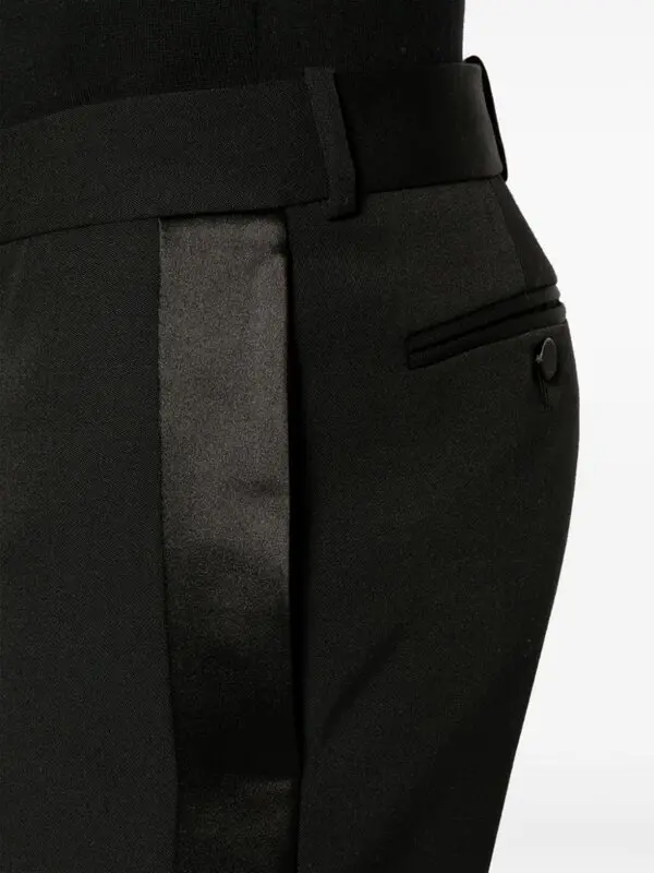 Alexander McQueen Low-rise Tailored Trousers With Satin Trim
