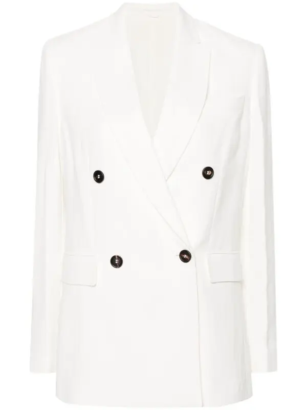 Brunello Cucinelli Peak-lapels Double-breasted Blazer - White