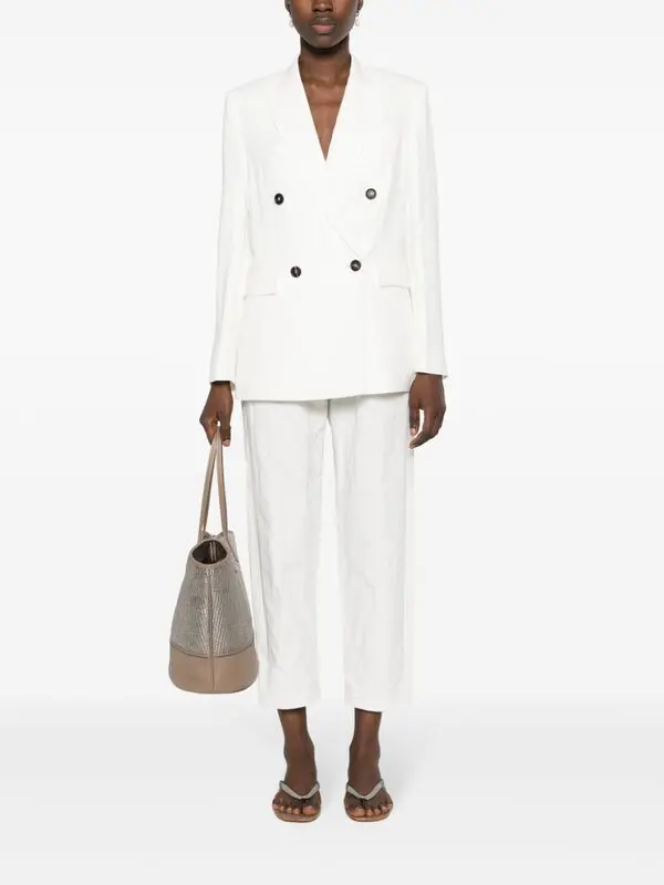 Brunello Cucinelli Peak-lapels Double-breasted Blazer - White