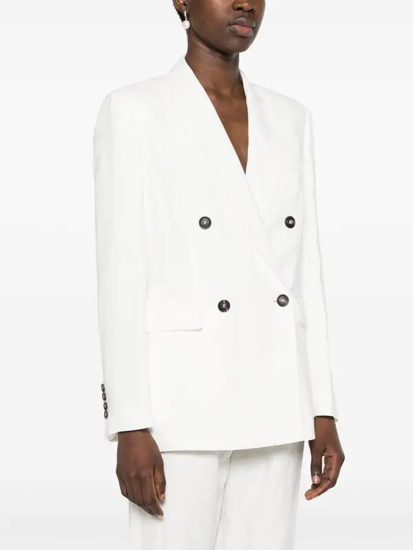 Brunello Cucinelli Peak-lapels Double-breasted Blazer - White