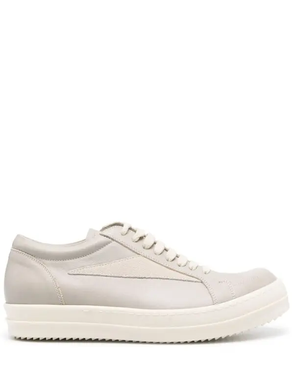 Rick Owens Lido Vintage Leather Sneakers - Grey