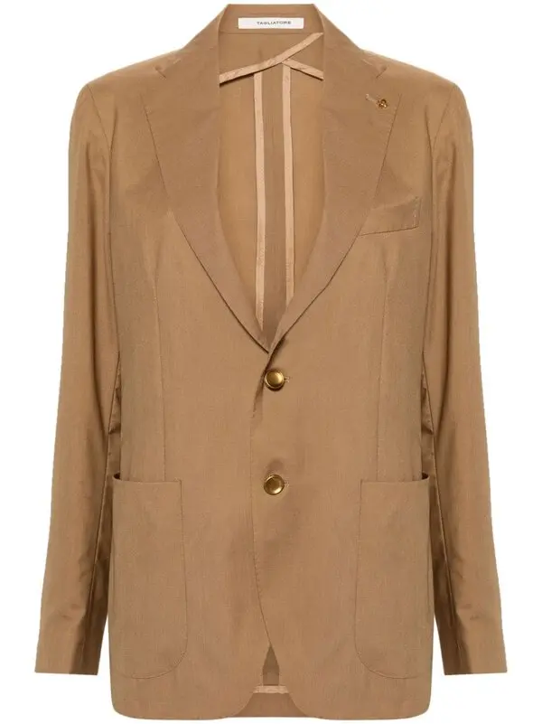 Tagliatore Brooch-detail Single-breasted Blazer - Neutrals