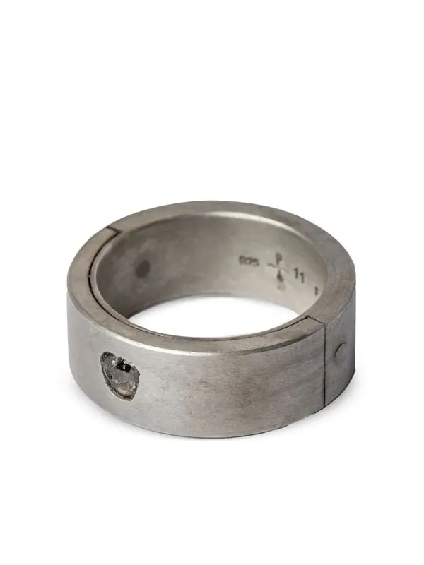 PARTS OF FOUR Sistema Diamond Slab Ring - Silver