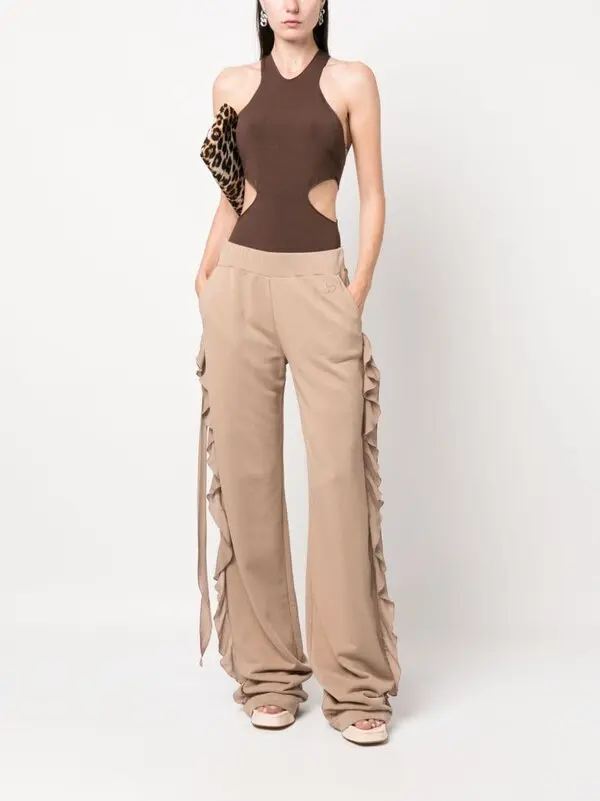 Blumarine Ruffled Wide-leg Trousers