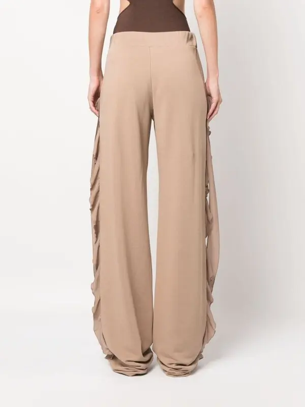 Blumarine Ruffled Wide-leg Trousers