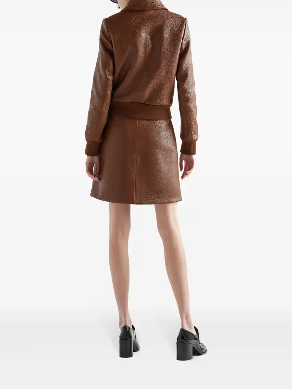 Prada Crocodile-embossed Leather Jacket