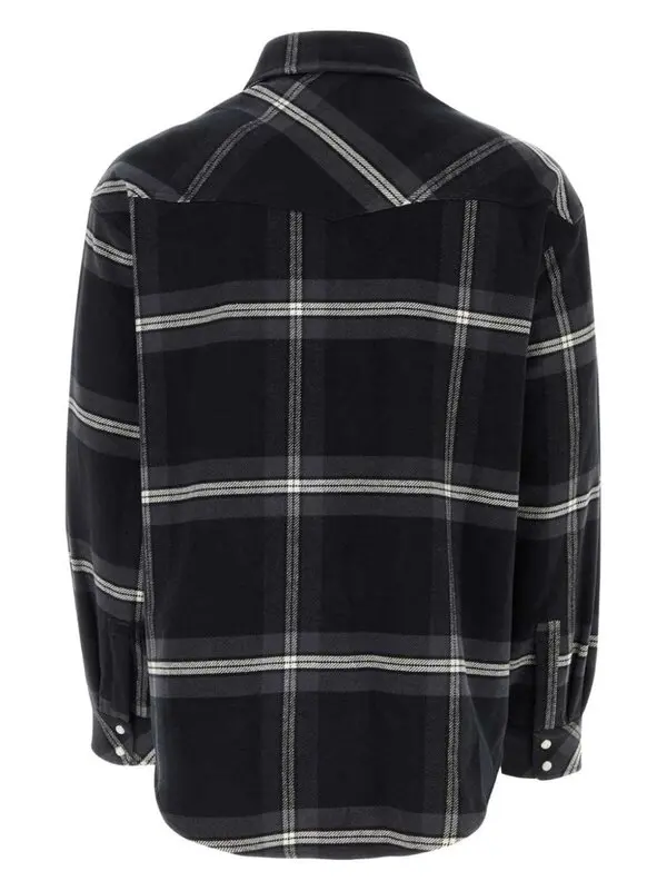 Palm Angels Checked Cotton-flannel Shirt Jacket - Grey