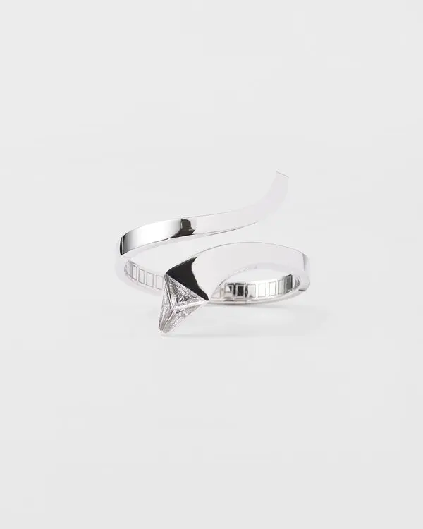 Prada Eternal Gold Snake Bracelet With Laboratory-grown Diamonds - White Gold/ White