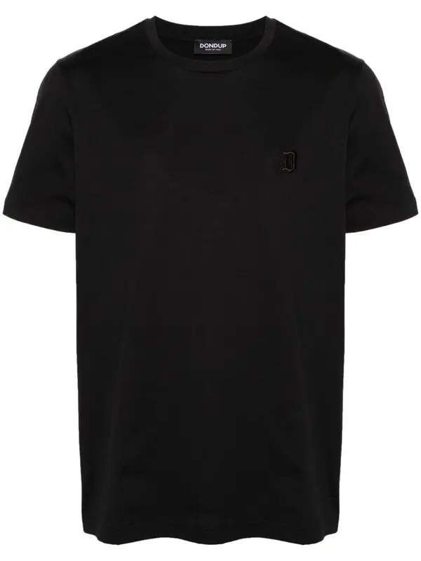 DONDUP Logo-embroidered Cotton T-shirt - Black