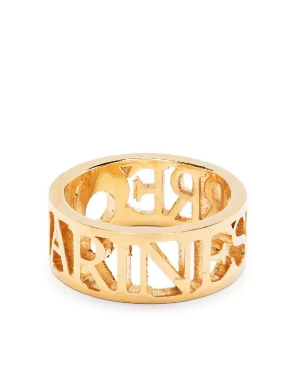 MARINE SERRE Logo Cut-out Ring - Gold