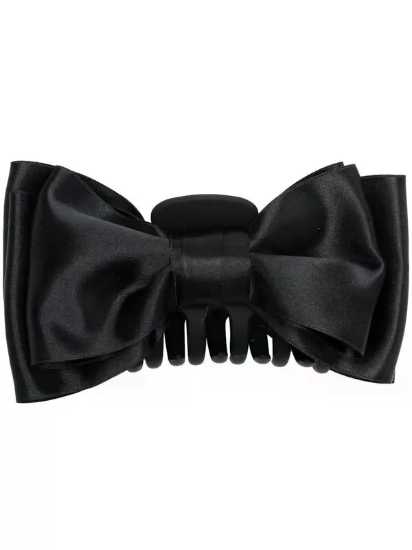 JENNIFER BEHR Satin Bow Hair Clip - Black
