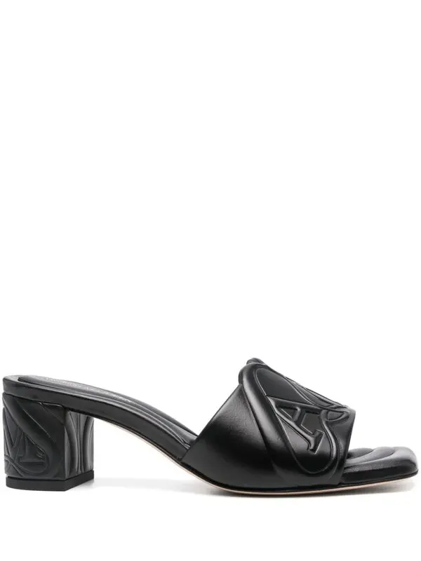 Alexander McQueen Seal Heeled Sandals - Black