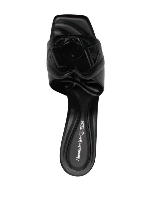 Alexander McQueen Seal Heeled Sandals - Black