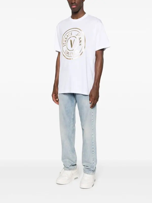 Versace Logo-print Cotton T-shirt - White