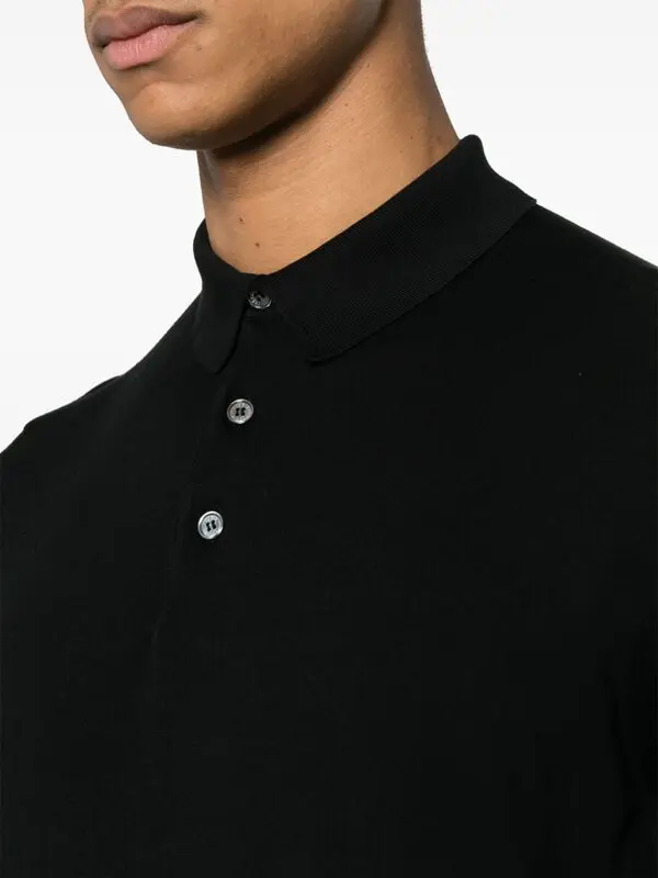 Fedeli Sportman Cotton Polo Shirt - Black