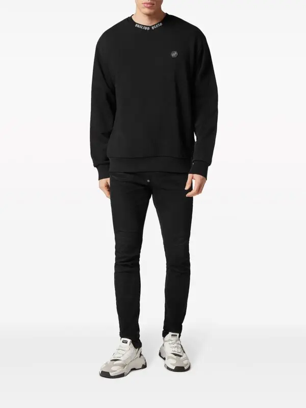 Philipp Plein Logo-embroidered Crew-neck Sweatshirt