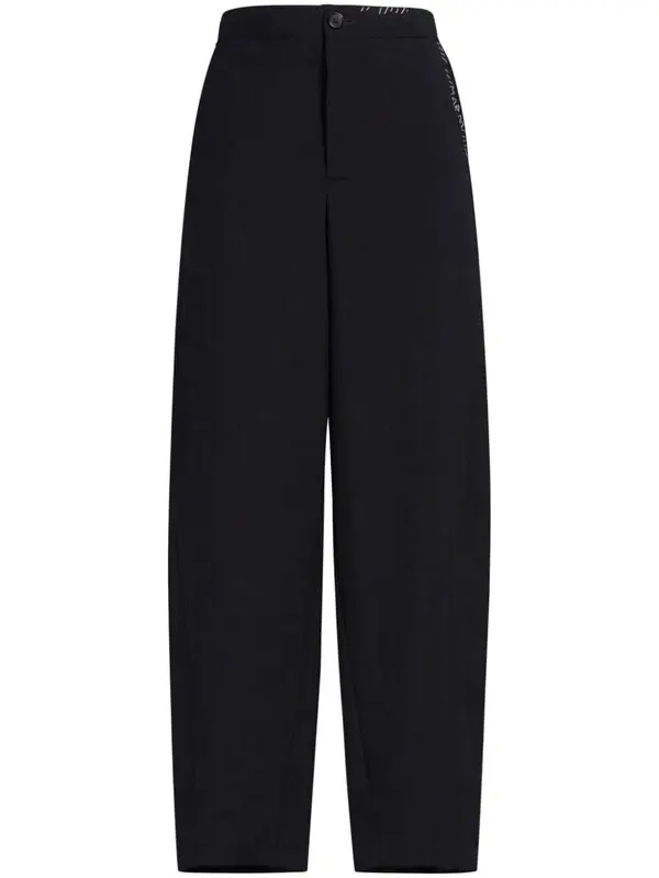 Marni Logo-embroidered Tapered Trousers - Black
