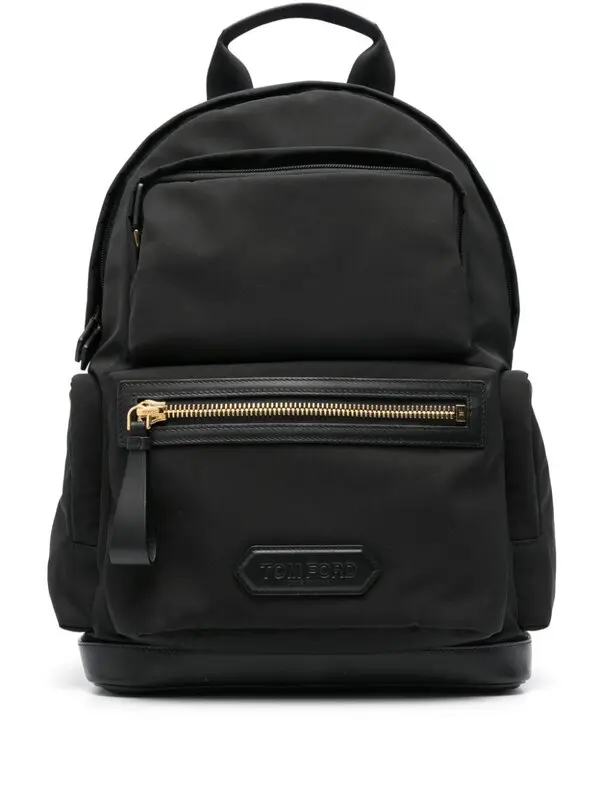 TOM FORD Logo-appliqué Backpack - Black