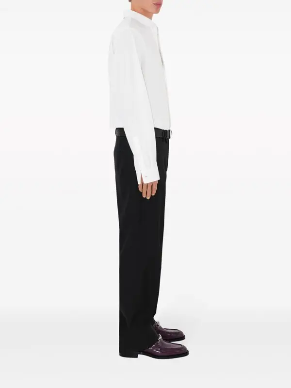 Burberry Logo-embroidered Poplin Shirt - White