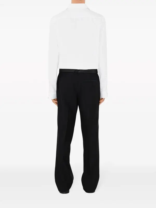 Burberry Logo-embroidered Poplin Shirt - White
