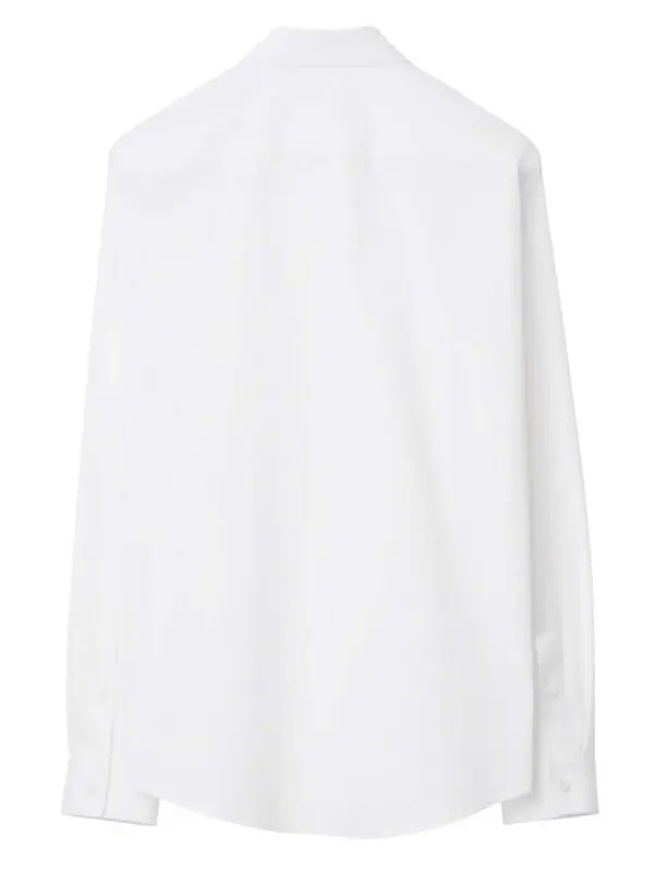 Burberry Logo-embroidered Poplin Shirt - White