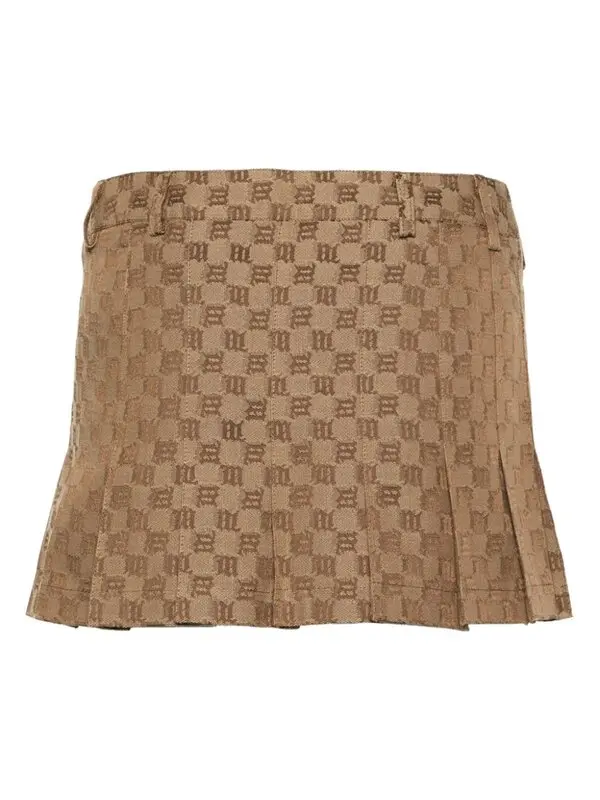 MISBHV Monogram-jacquard Pleated Miniskirt