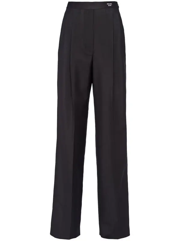 Prada Tailored Wide Leg Trousers - Black