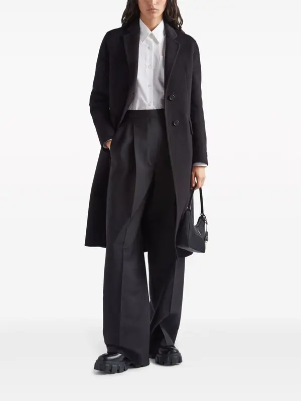 Prada Tailored Wide Leg Trousers - Black